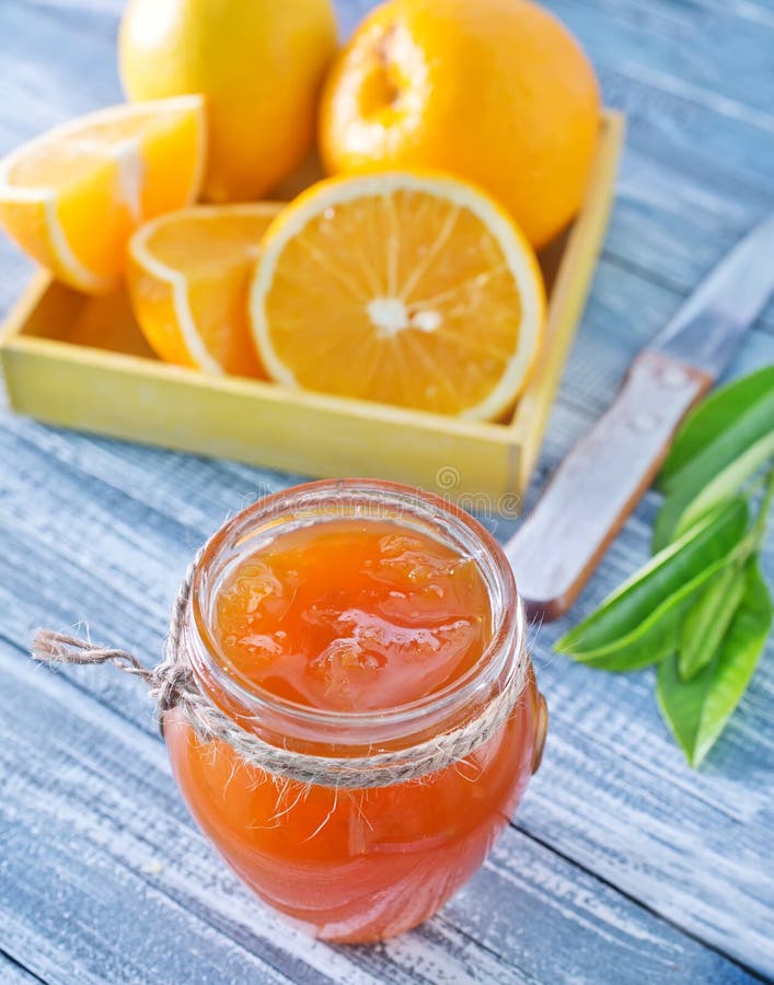 Orange jam stock photo. Image of home, dessert, mediterranean - 44497386