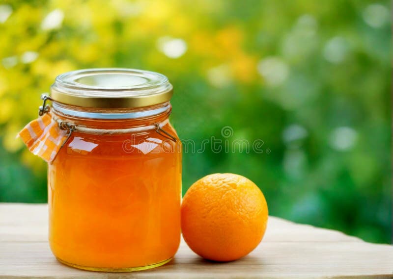 Orange Jam. Orange Jelly in a Jar. Homemade Delicious Fruit Jam. Fresh ...