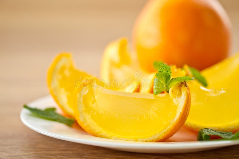 Orange jelly stock image. Image of pieces, gourmet, dish - 27925943