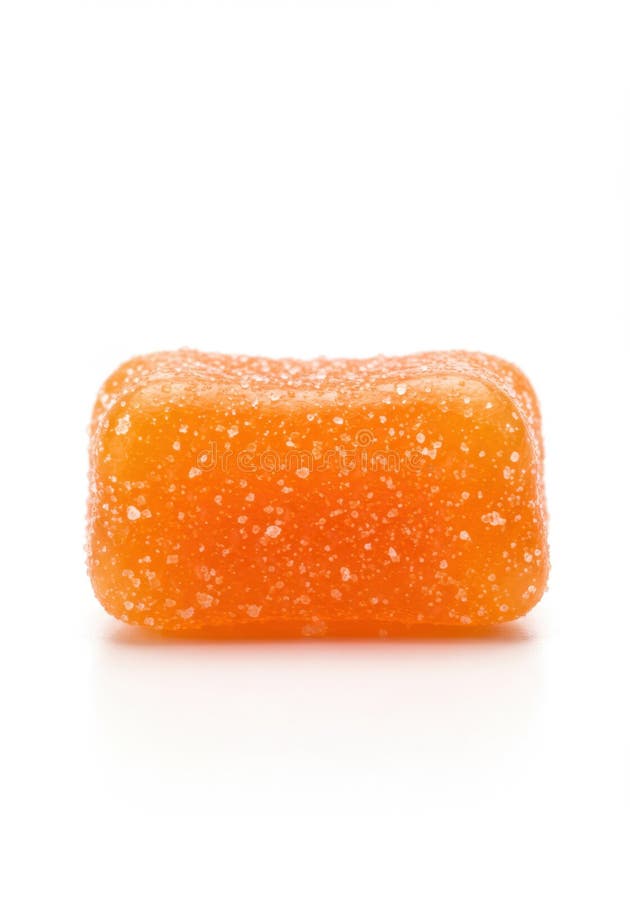 Orange Jelly Candy Cube on White Background Stock Illustration ...