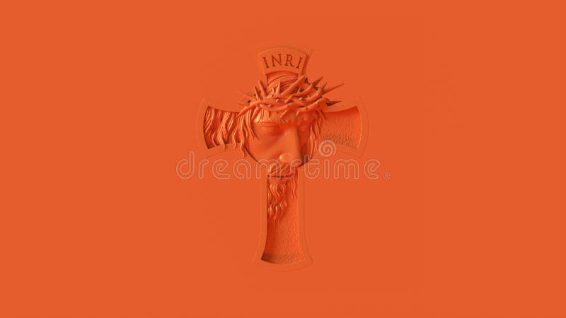 Orange Jesus Cross stock illustration. Illustration of isolated - 189096876