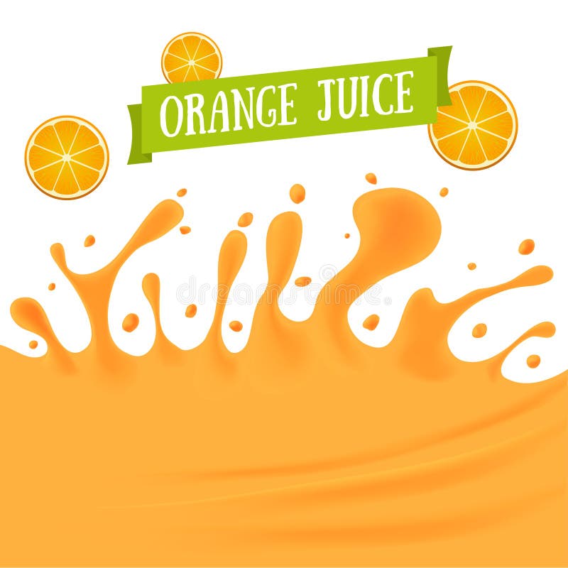 Orange Juice Background. Vector Stock Vector - Illustration of drop ...