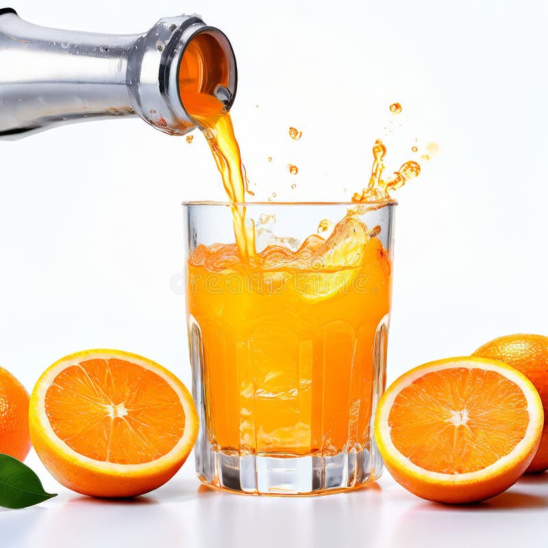 Orange Juice Bright and Refreshing Orange Juice Flowing from T Stock ...