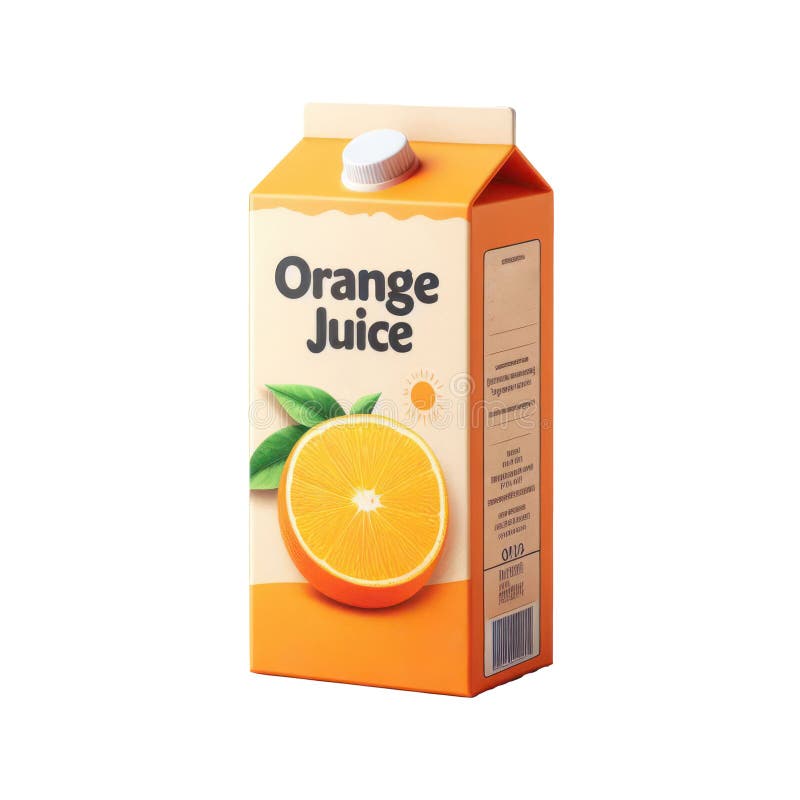 Orange Juice Carton Box Isolated on White Transparent Background Stock ...