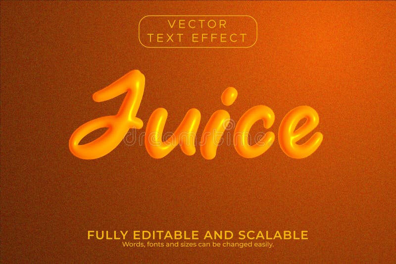 Orange Juice 3d Text Effect Stock Vector - Illustration of orange ...