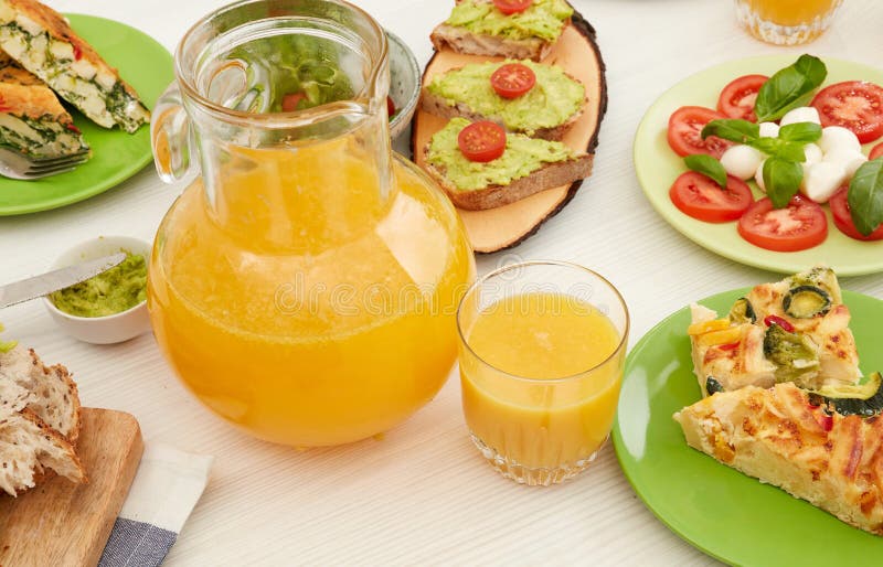 Orange Juice on Dinner Table Stock Photo - Image of dining, high: 112975782