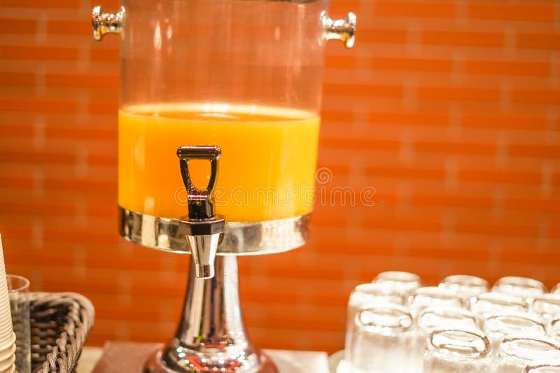Orange juice dispenser stock image. Image of juice, japan - 301358891
