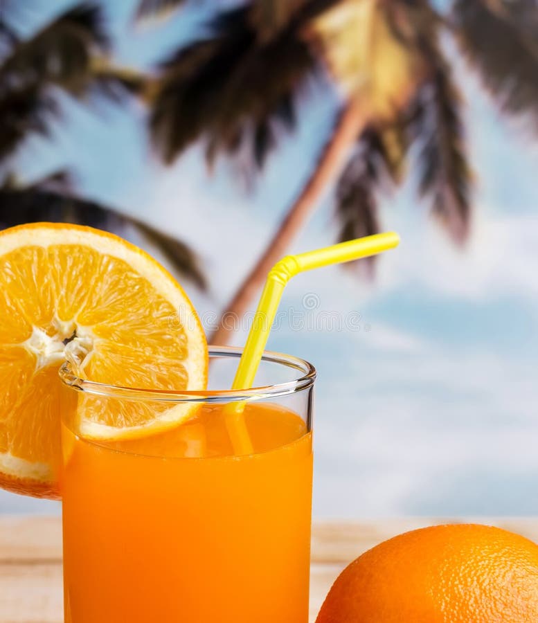 Orange Juice Drink Shows Sweet Thirsty and Refresh Stock Image - Image ...