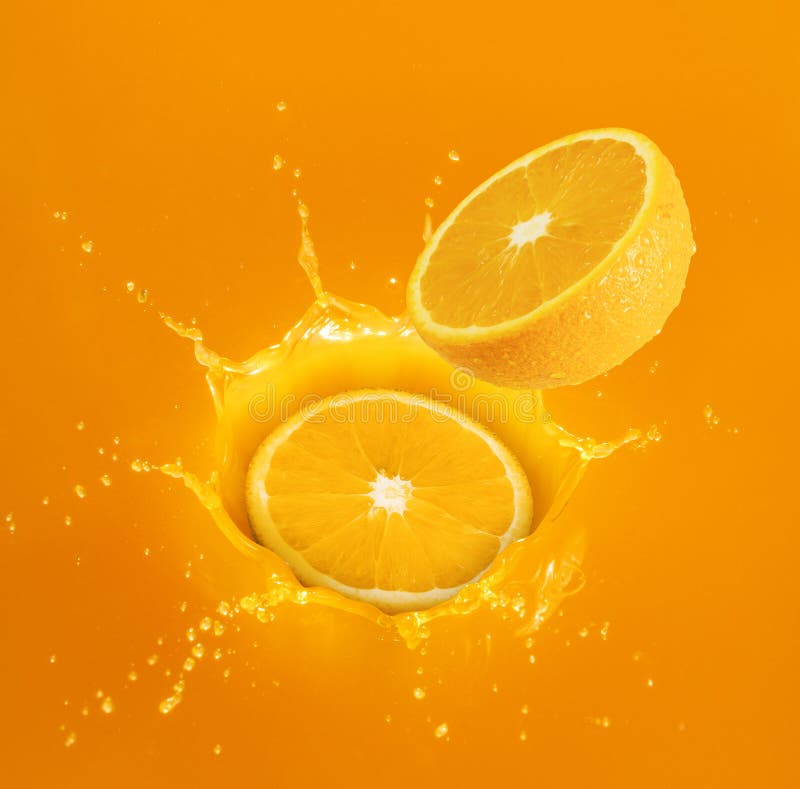 Orange Juice Drop and Splash, Fruit Stock Photo - Image of slice ...