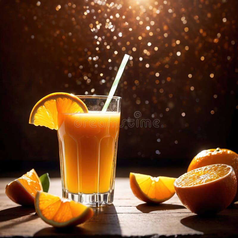Orange Juice, Fresh Orange Citrus Fruit Drink Stock Illustration ...
