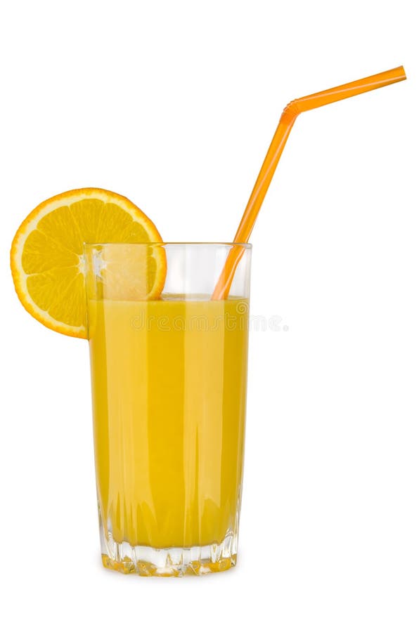 Orange Juice in Glass Beaker with Straw Stock Photo - Image of ...