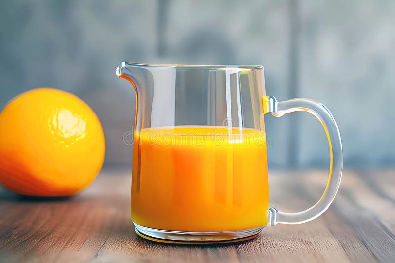 Orange Juice in Glass Mug, Generative Ai Stock Illustration ...