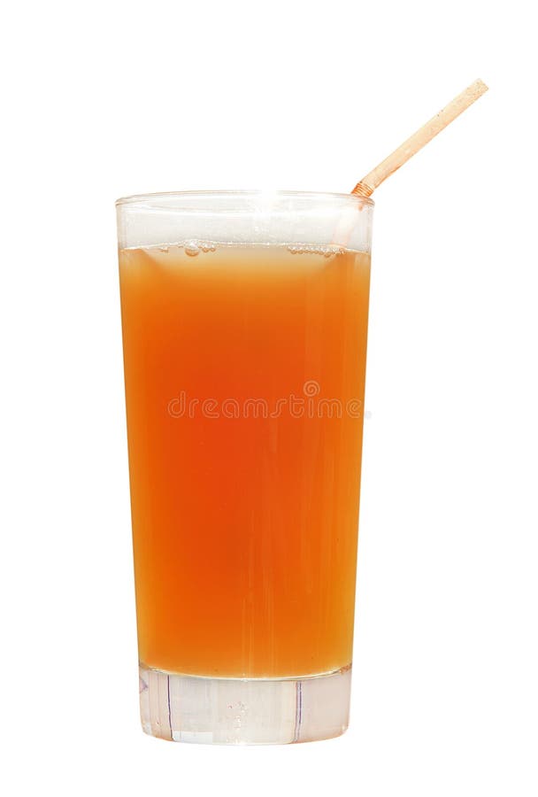 Orange Juice Glass with Straw.Isolated on White. Stock Photo - Image of ...