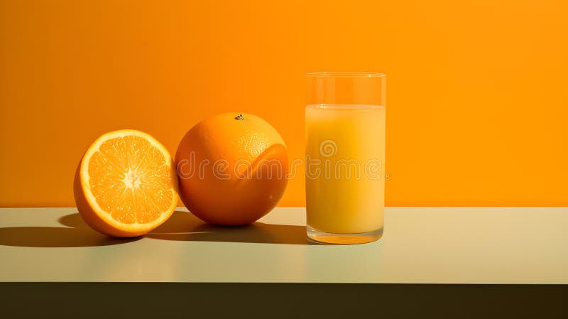 Orange Juice Glass for Table Photo Ai Generator Stock Illustration ...