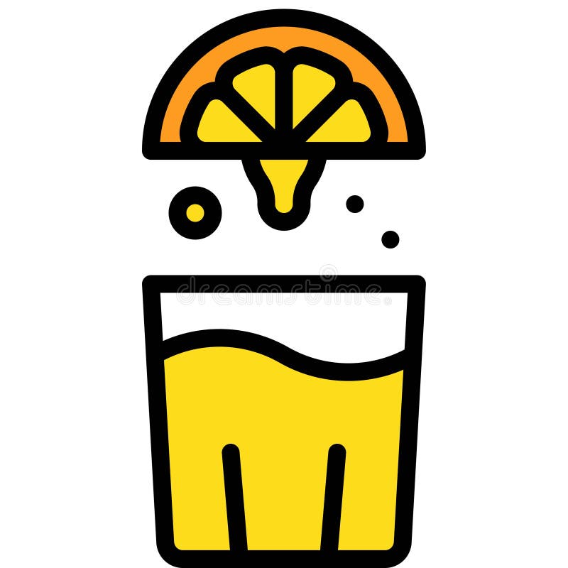 Orange Juice Icon, Beverage Filled Vector Illustration Stock Vector - Illustration of orange ...