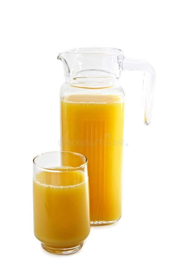 Jug full with orange juice stock image. Image of condensation - 7080843