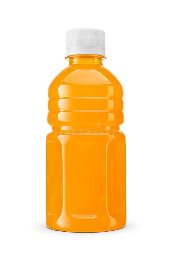 Orange Juice with Pulp in a Plastic Bottle Isolated on a White Stock ...