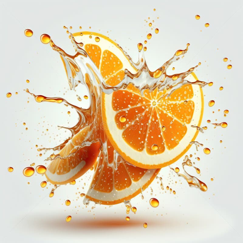 Orange juice splash stock illustration. Illustration of tasty - 270964771