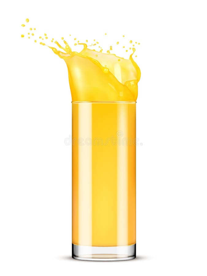 Orange Juice Splash in a Glass on White Background Stock Photo - Image ...