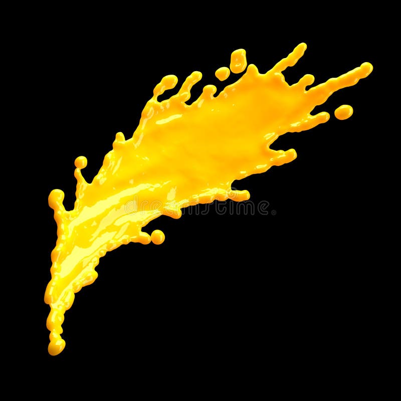 Orange Juice Splash Isolated on White Background Stock Illustration ...