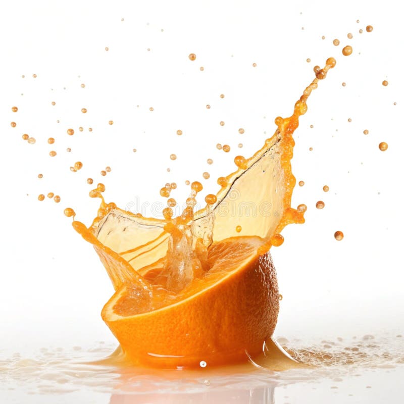 Orange juice splash stock illustration. Illustration of produce - 357719128