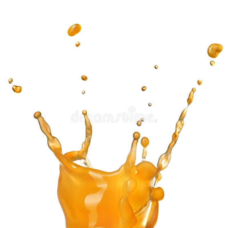 Orange Juice Splash Isolated on White Stock Photo - Image of citrus ...