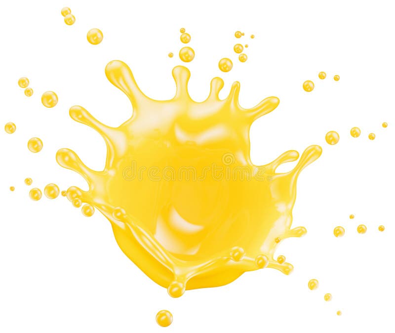 Orange Juice Splash Isolated on a White Background. 3d Render Stock ...