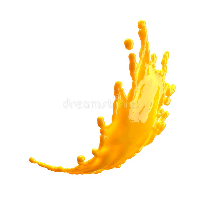 Orange Juice Splash Isolated on White Background Stock Illustration ...