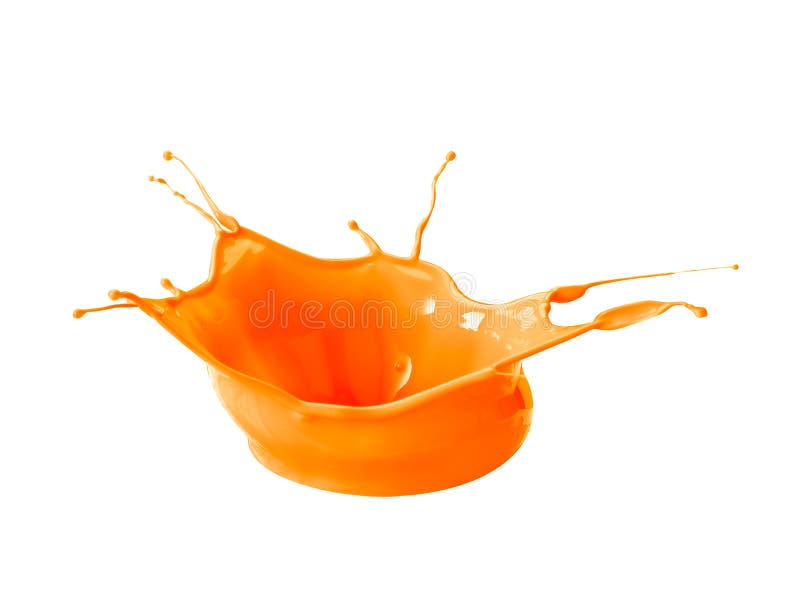 Orange Juice Splash Isolated on White Background Stock Image - Image of ...