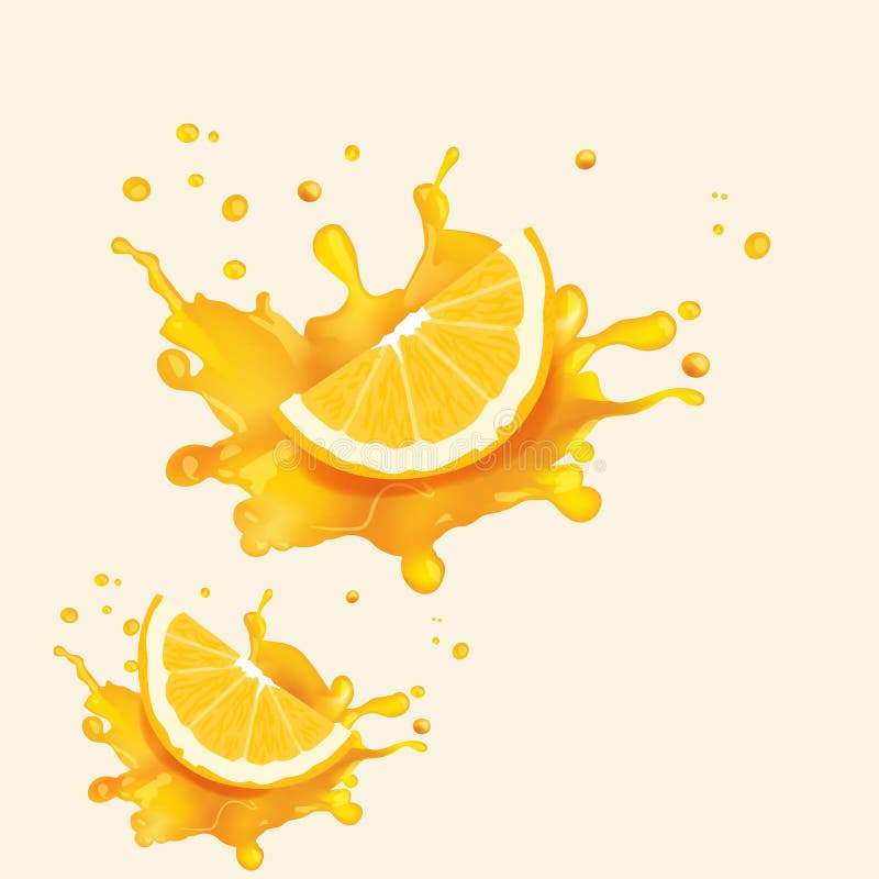 Orange Juice Splash Vector Art Stock Illustration - Illustration of ...