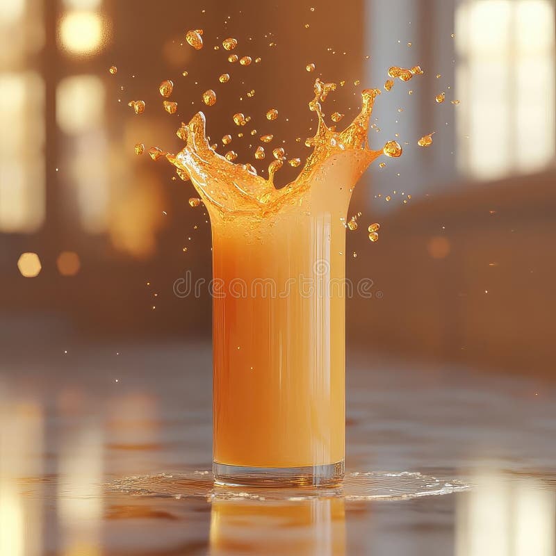 Orange Juice Splashing in a Glass - a Refreshing and Vibrant Drink ...