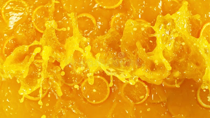 Orange Juice Splashing with Slices Stock Image - Image of color, freeze ...