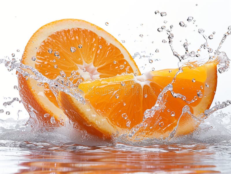 Orange Juice Splashing on White, Orange Juice Splashes from a Cut ...