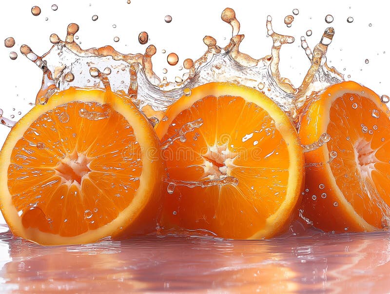 Orange Juice Splashing on White, Orange Juice Splashes from a Cut ...