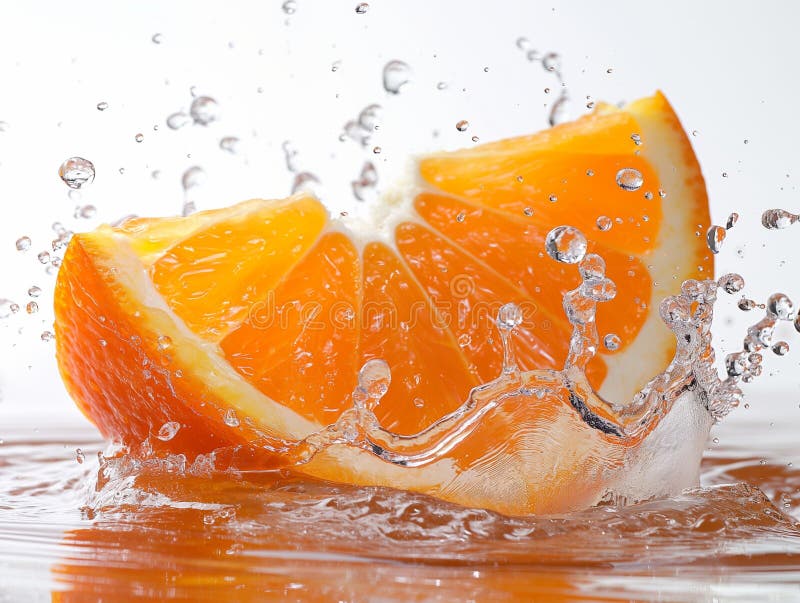 Orange Juice Splashing on White, Orange Juice Splashes from a Cut ...