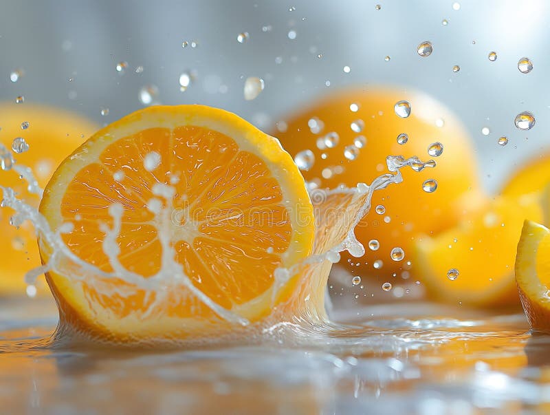 Orange Juice Splashing on White, Orange Juice Splashes from a Cut ...