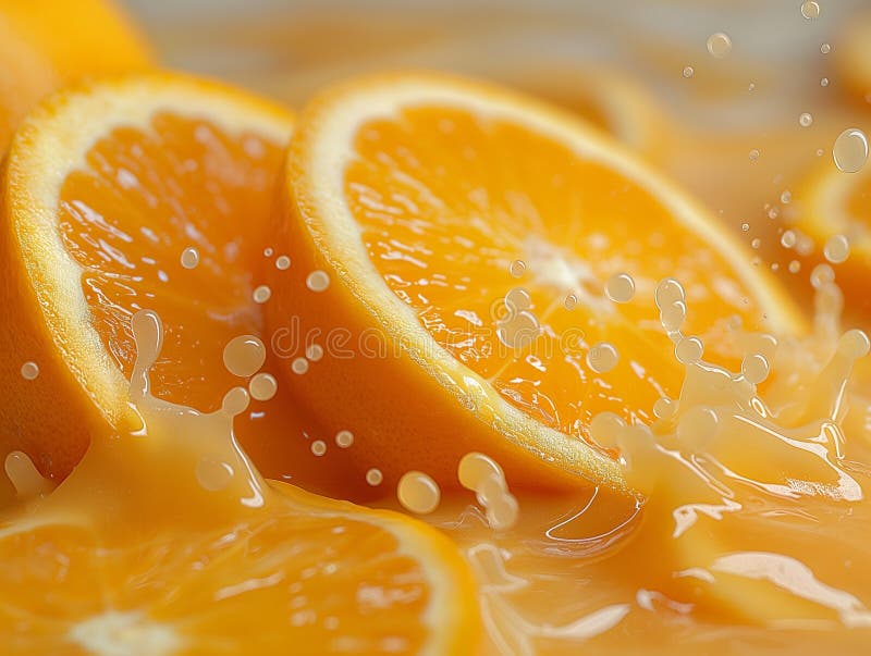 Orange Juice Splashing on White, Orange Juice Splashes from a Cut ...