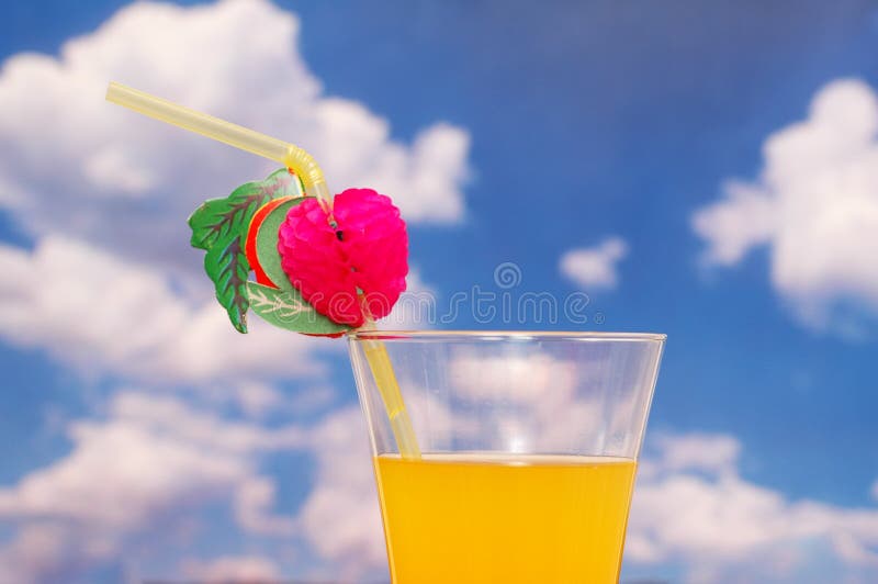 Orange juice with straw stock image. Image of close, liquor - 2499295
