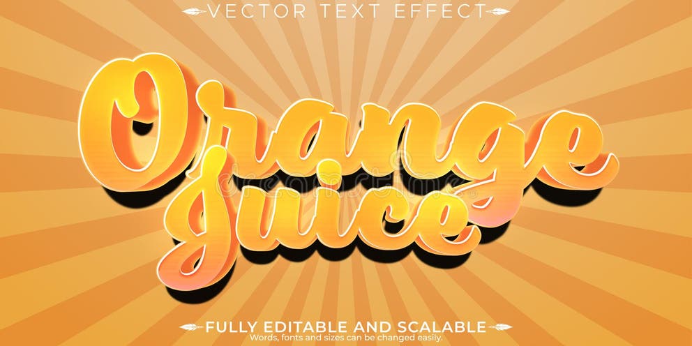 Orange Juice Text Effect, Editable Natural and Fresh Text Style Stock ...