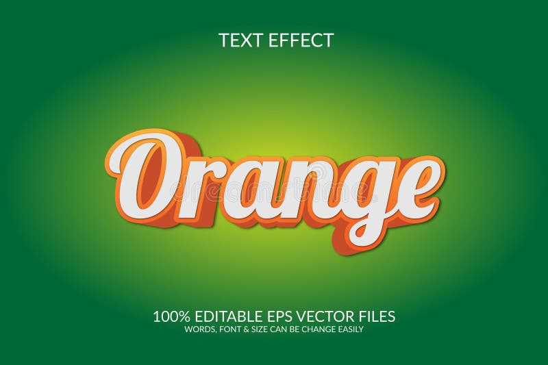 Orange Juice Vector 3d Text Effect Illustration Design, Stock Illustration - Illustration of ...