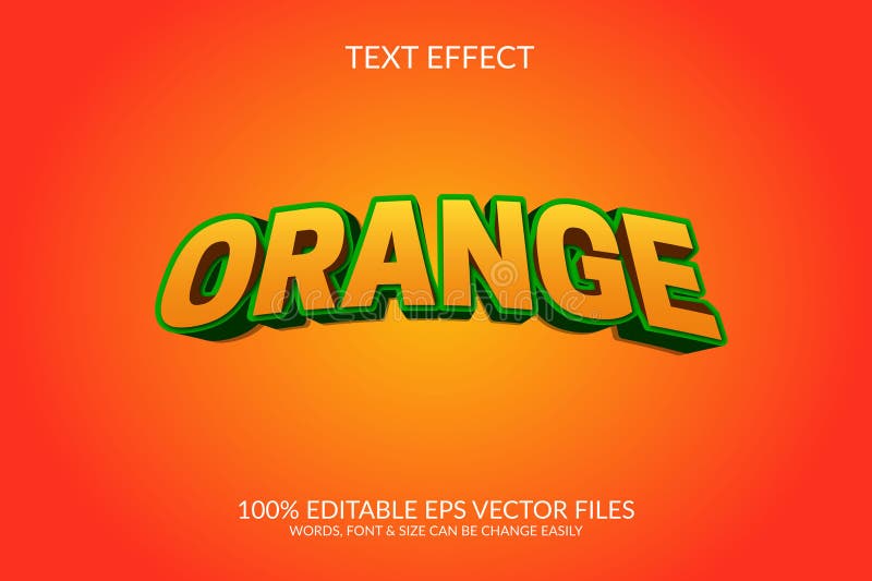 Orange Juice Vector 3d Text Effect Illustration Design, Stock Illustration - Illustration of ...