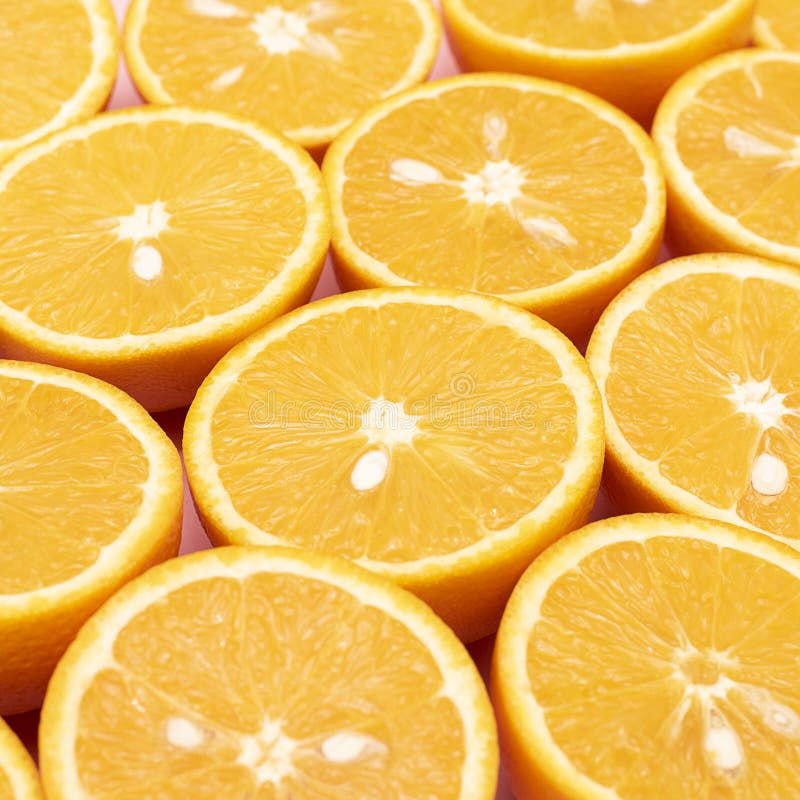 Orange Juicy Oranges are Divided in Half Stock Image - Image of health ...