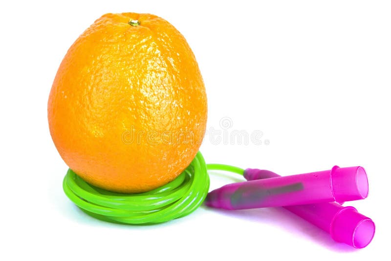 Orange and Jump Rope Isolated Stock Image - Image of fresh, object ...