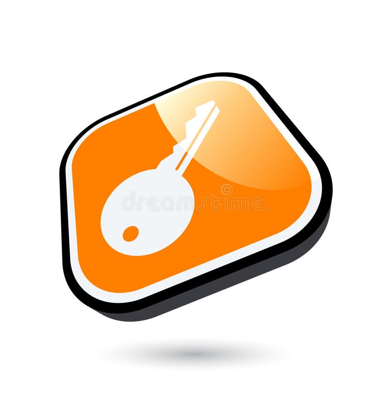 Orange key icon stock vector. Illustration of black, restriction - 9335832