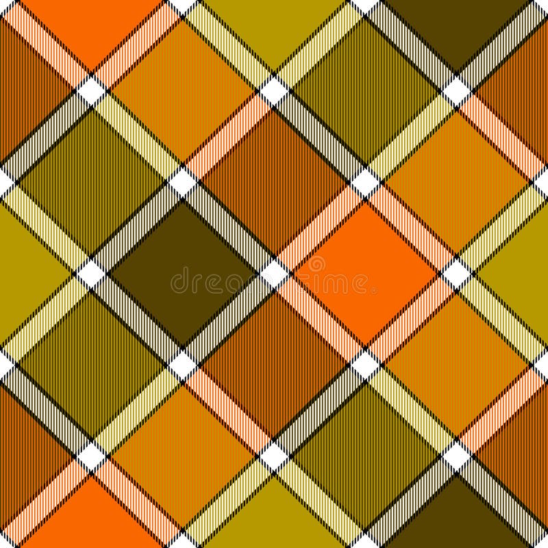 Orange Khaki Marsh Color Diagonal Check Plaid Seamless Pattern Stock ...