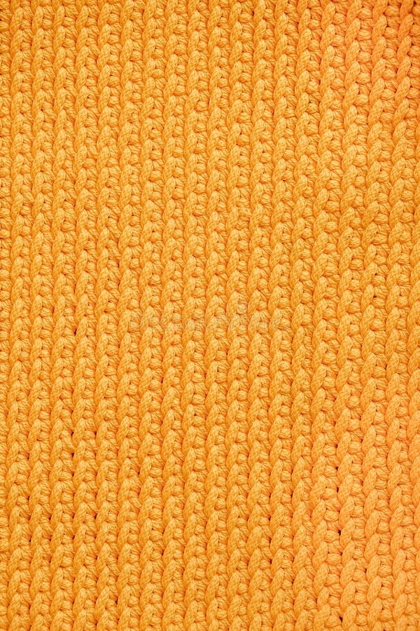 Orange Knitted Fabric Texture Background. Top View. Copy, Empty Space ...