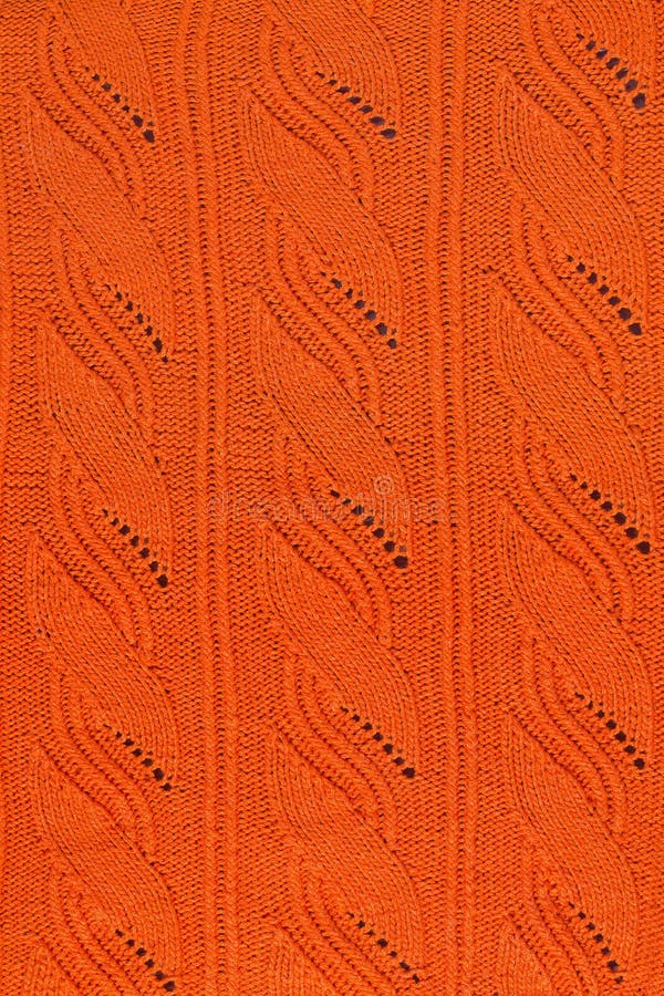 Orange knitted pattern stock photo. Image of structure - 92029532