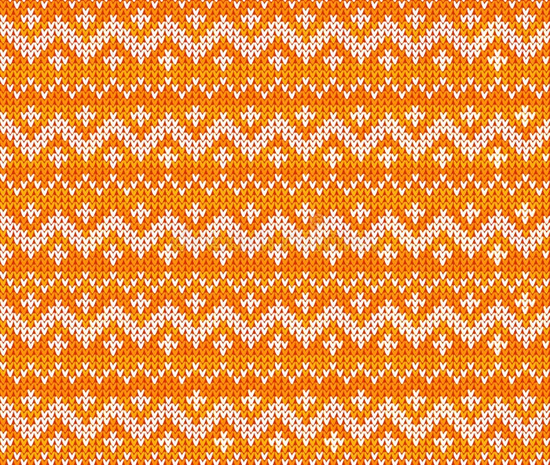 Orange Knitted Scandinavian Ornament Seamless Stock Vector ...