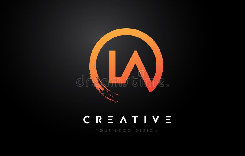 LA Circular Letter Logo with Circle Brush Design and Black Background ... LA Circular Letter Logo with Circle Brush Design and Black Background ...