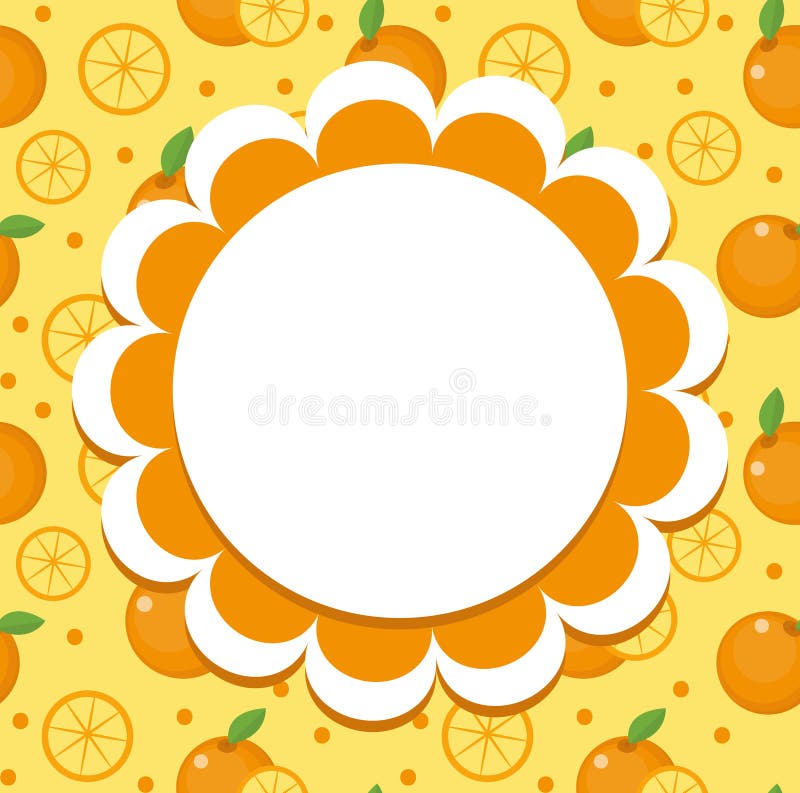 Orange Label, Wrapper Template for Your Design. Fruit Frame with Space ...